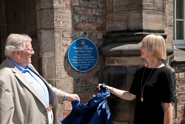 Plaque at York St John University - York Civic Trust