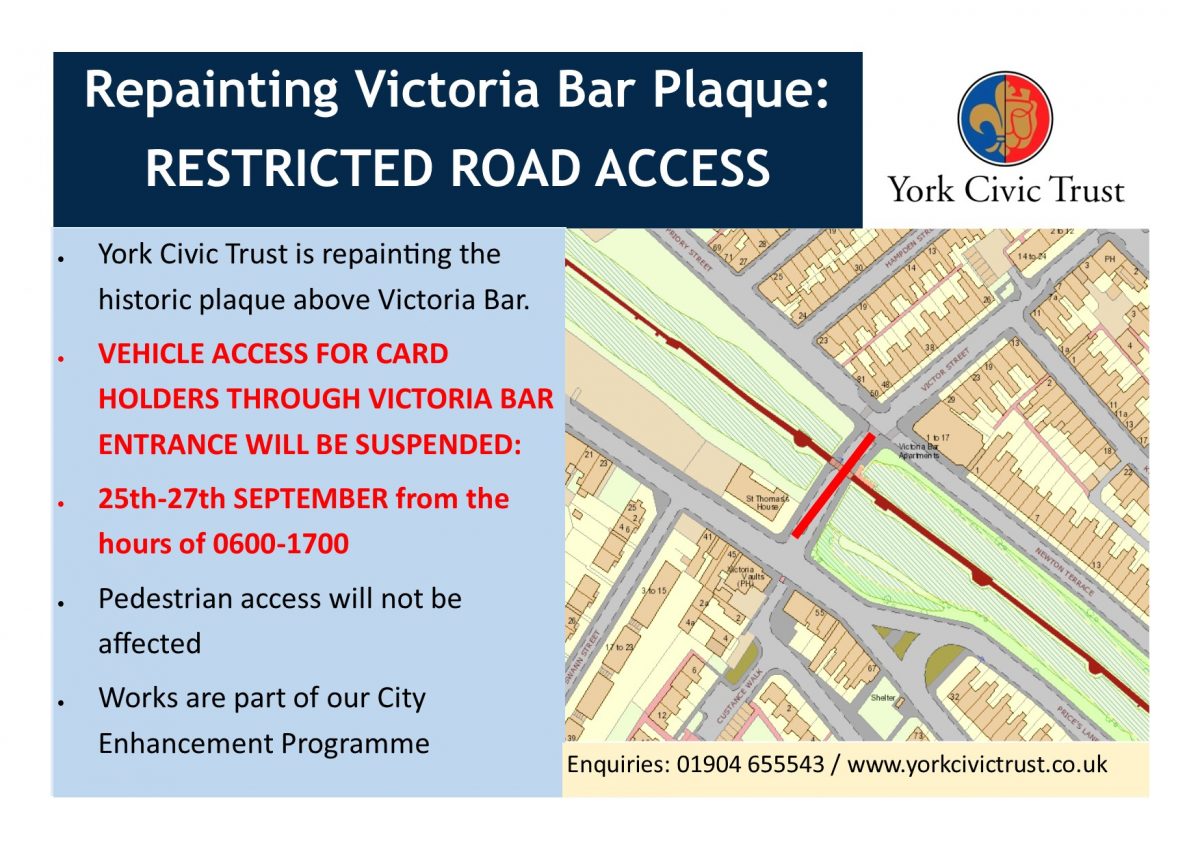 Trust to Restore Victoria Bar Plaque - York Civic Trust